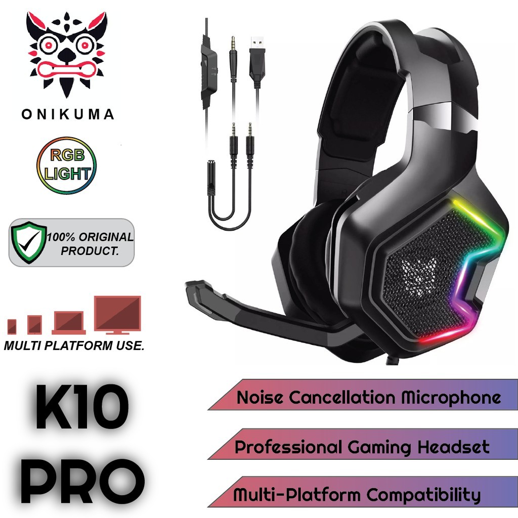 ONIKUMA K20 Gaming Headset Professional RGB Gaming headphones Oval-Ear ...