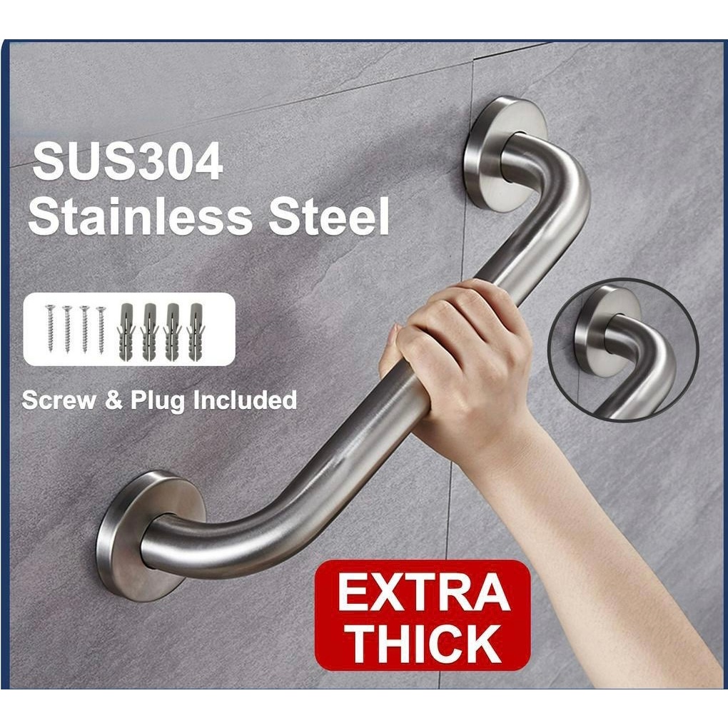 BATHROOM STAINLESS STEEL SAFETY TOILET /GRIP HANDBAR HANDLE /HANDRAIL ...