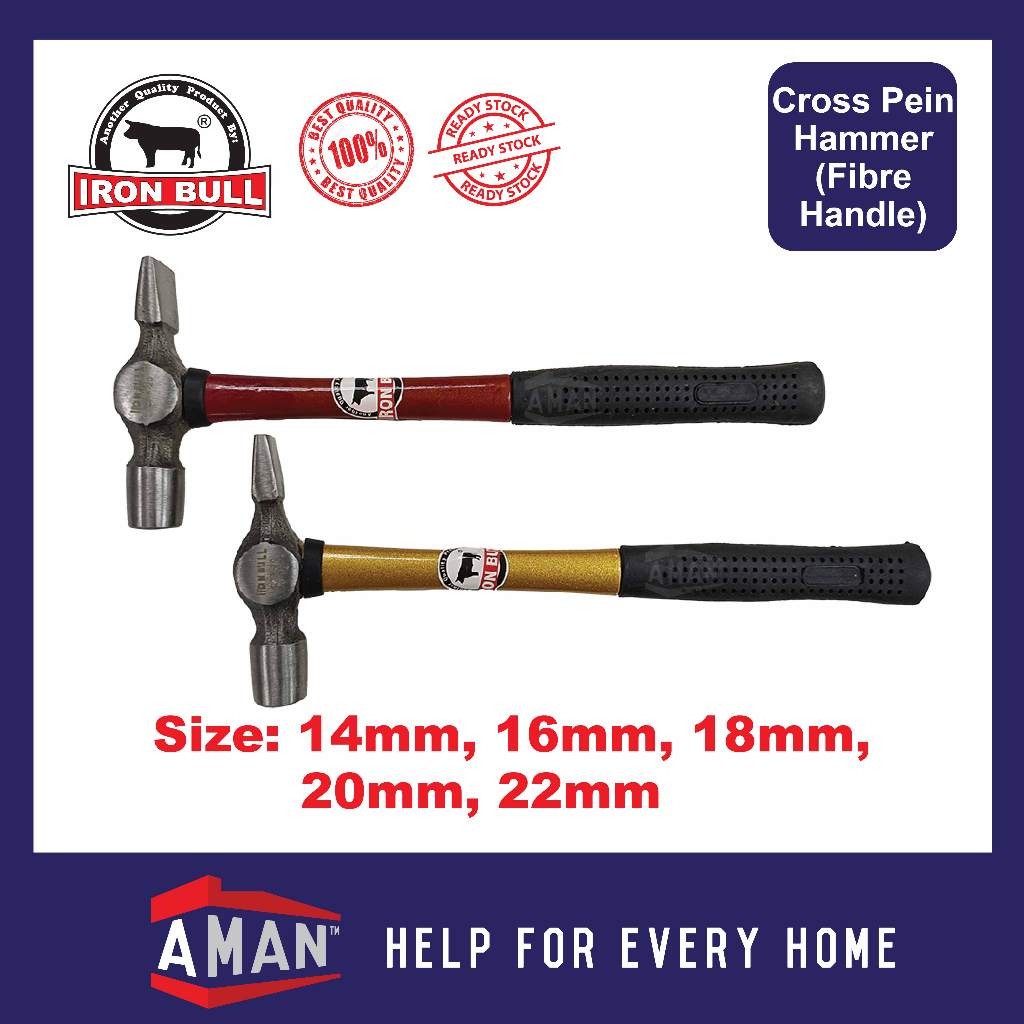 IRON BULL Cross Pein Hammer Wiring Hammer Fibre Handle Hand Tool ...