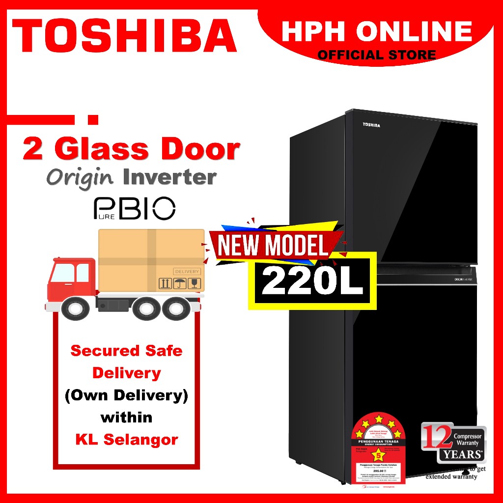 Toshiba 2 Door Inverter Fridge 5 STAR Refrigerator GR-RT230WE GR ...