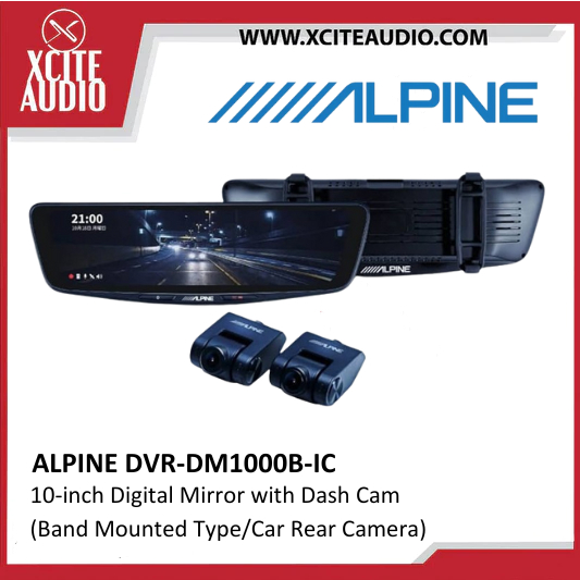 ALPINE DVR-DM1000B-IC 10-inch Digital Mirror with Dash Cam (Band ...