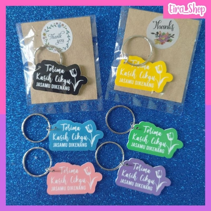 [NO CUSTOM NAME] Keychain Terima Kasih Cikgu. Keychain Hadiah Guru ...