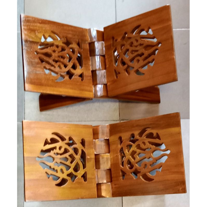 Rehal kayu jati asli indonesia rehal al-quran lipat | Shopee Malaysia