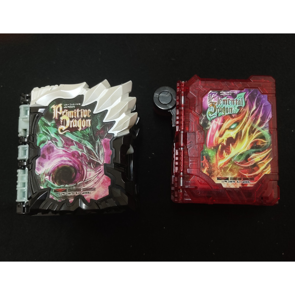 Original Bandai DX Primitive Dragon & Elemental Dragon Wonder Ride Book ...