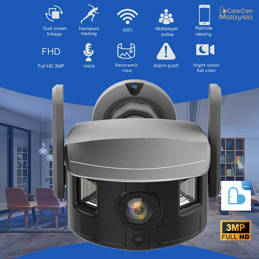 CARECAM CCTV Ultrawide Luar 3MP UHD Wireless Wifi IP Kamera | Shopee ...