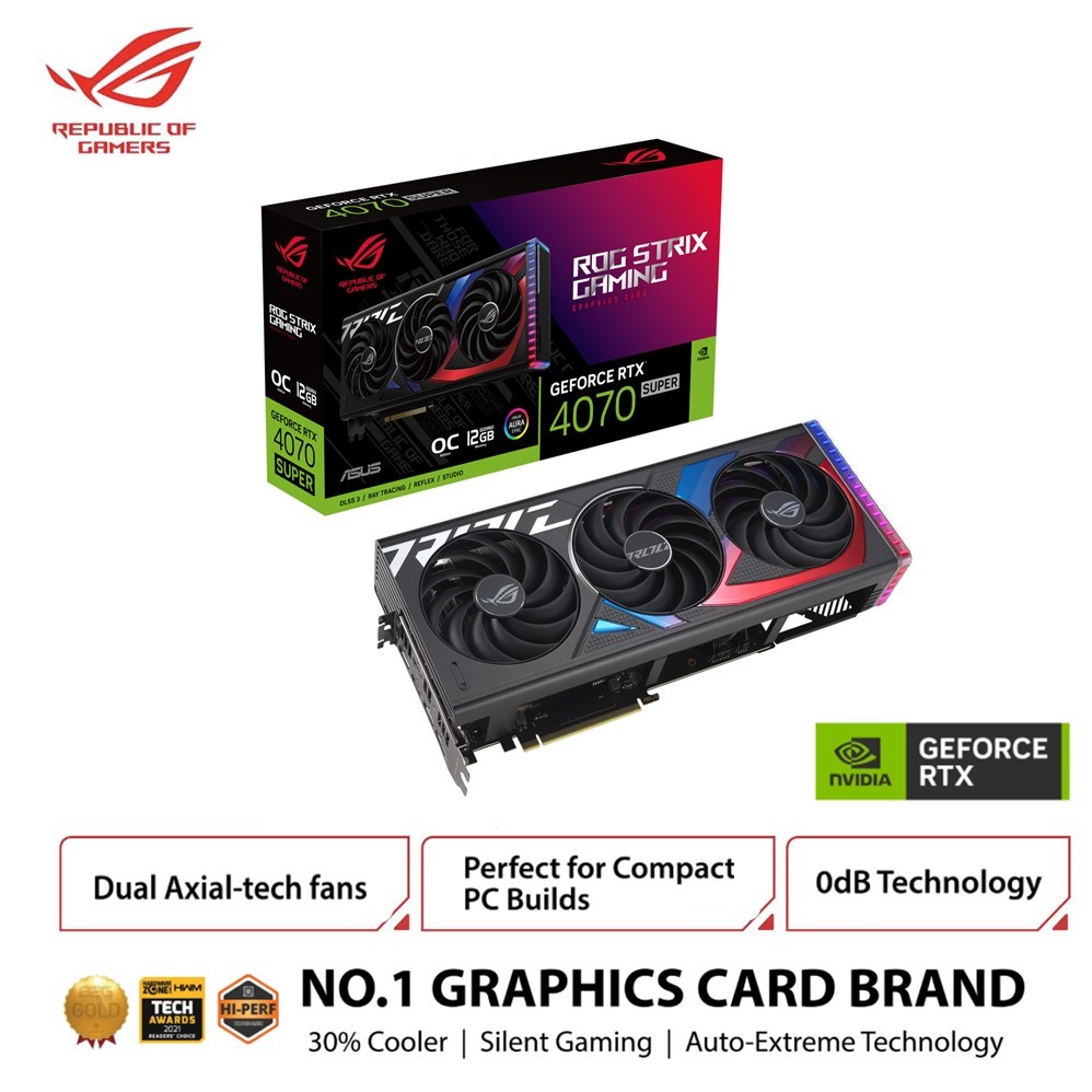 Asus ROG Strix GeForce RTX 4070 SUPER 12GB GDDR6X OC Edition with DLSS ...