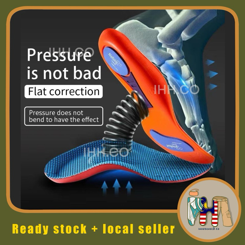 Sepasang Tapak Kasut Orthotic Insole Arch Support Flat foot Running ...