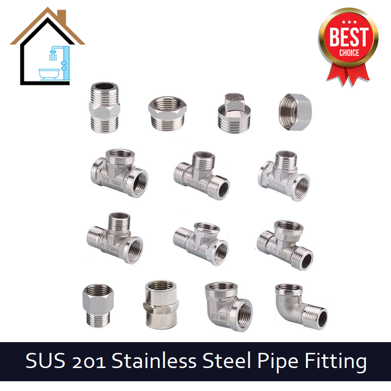 DN15-1/2"(20mm) 201 Stainless Steel Adapters BSP Male/Female Thread ...