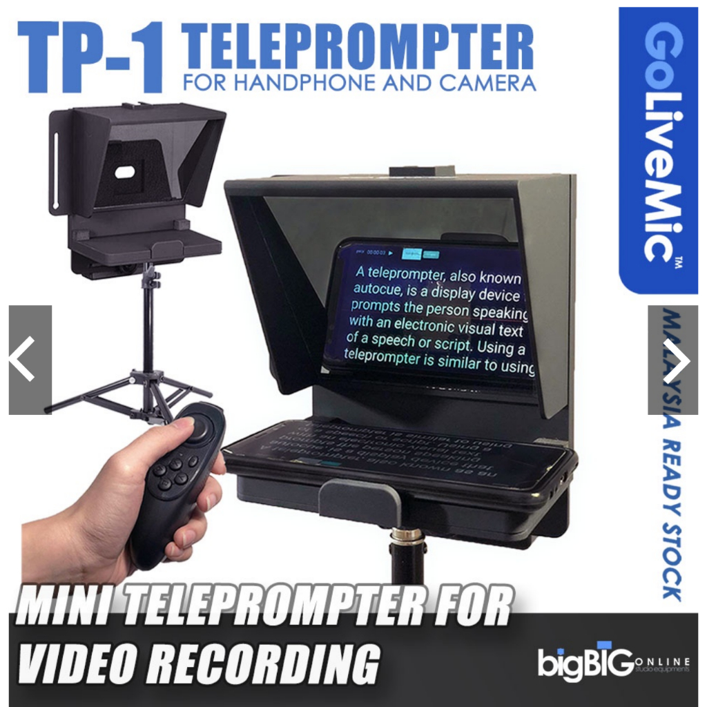 (NEW) GoLive Mini Teleprompter TP-1 Autocue for Mobile Phone and Camera ...