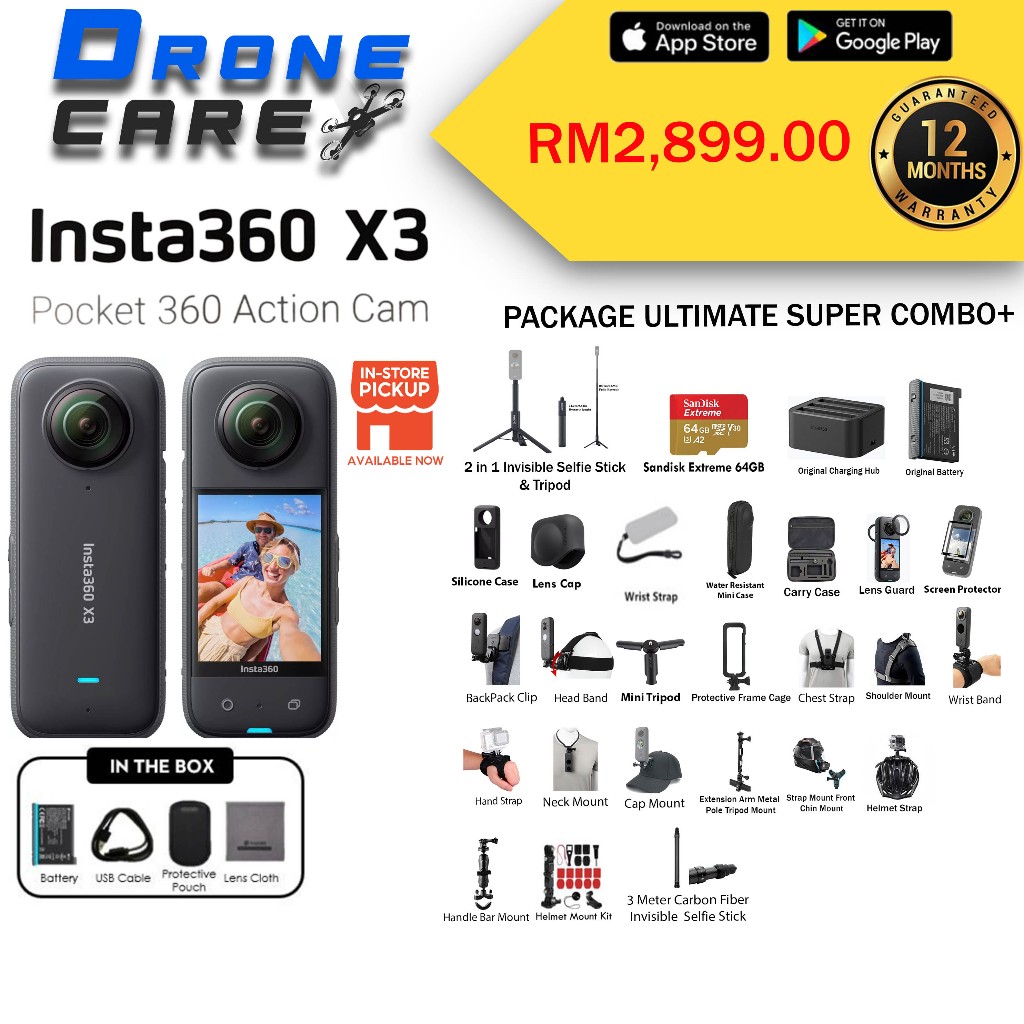 ***Ready Stock***Insta360 One X3(Official Insta360 Malaysia Warranty ...