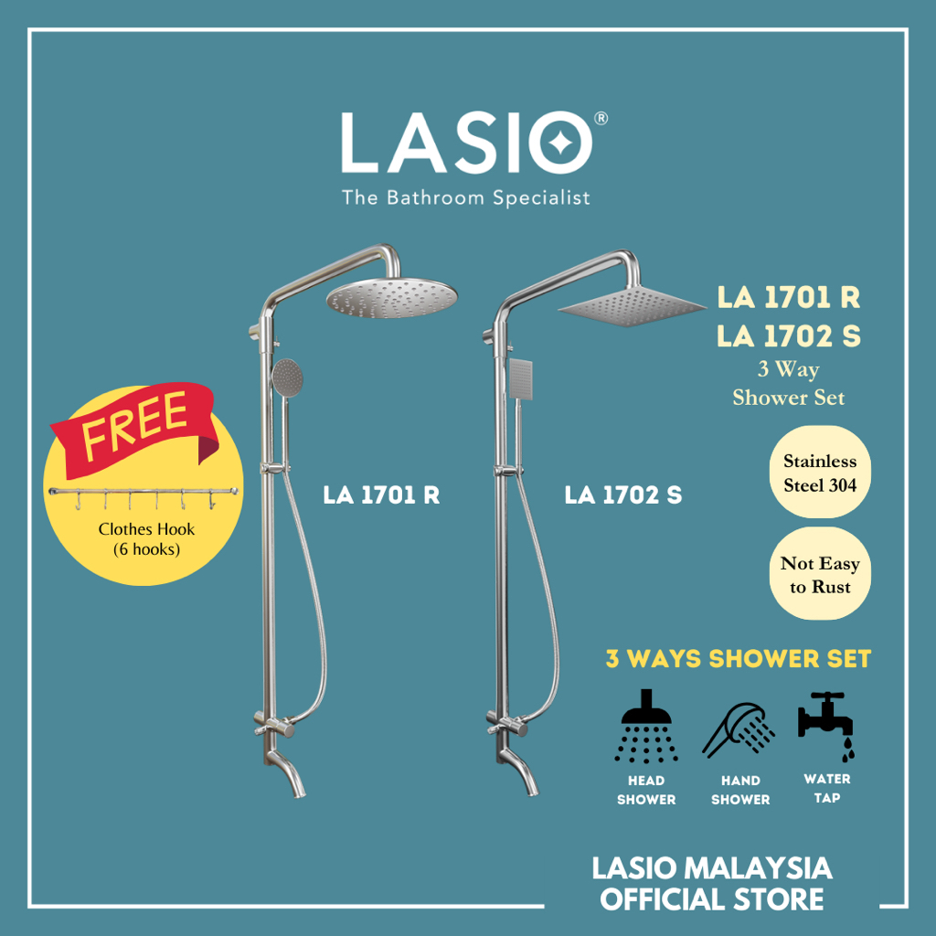 LASIO 3 Way Shower Bathroom Faucet Shower Set Rain Shower + Hand Shower ...
