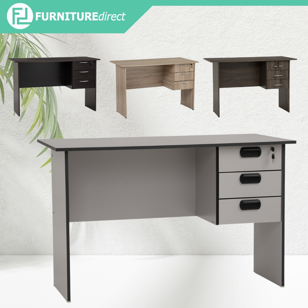 Furniture Direct ECO 4 Feet 120cm 3 Drawers With Key Lock Office Desk ...