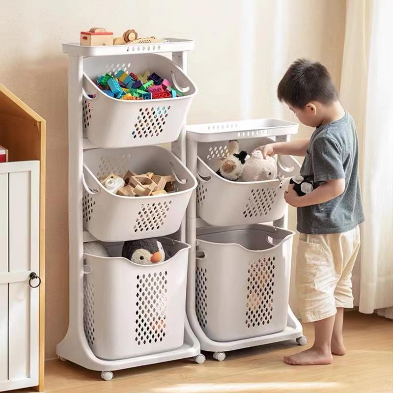 [2/3 Layer] Laundry Trolley Storage Basket Dirty Clothes Tray With ...