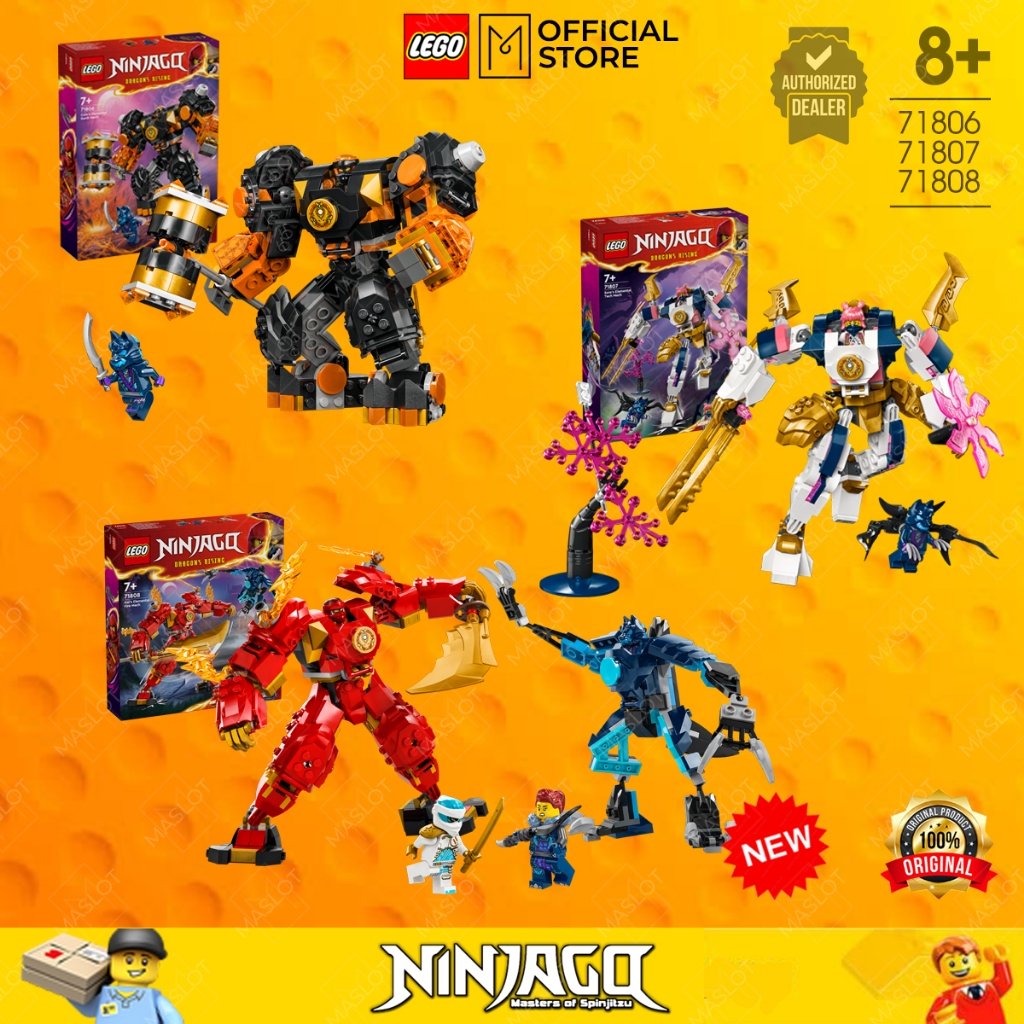 LEGO NINJAGO Cole's Earth 71806 | Sora's Tech 71807 | Kai's Fire 71808 ...
