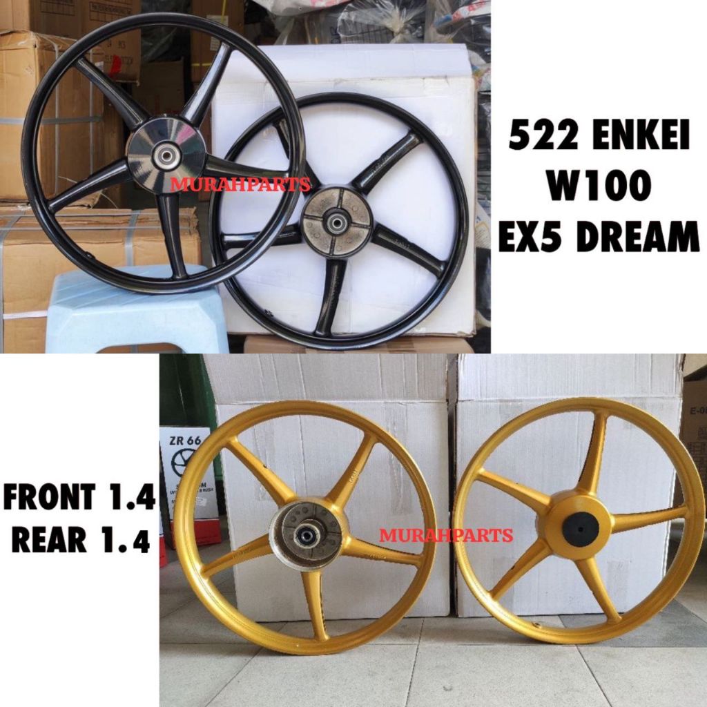 522 SPORT RIM W100 EX5 DREAM WAVE100 SIZE 1.4/1.4 SIAP FREE BEARING ...