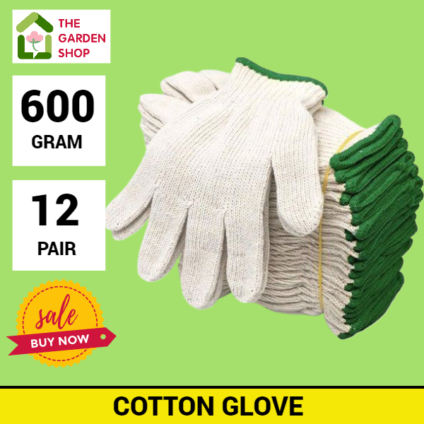 Cotton Hand Glove Safety String Knit Work Gloves Grip Men Women BBQ ...
