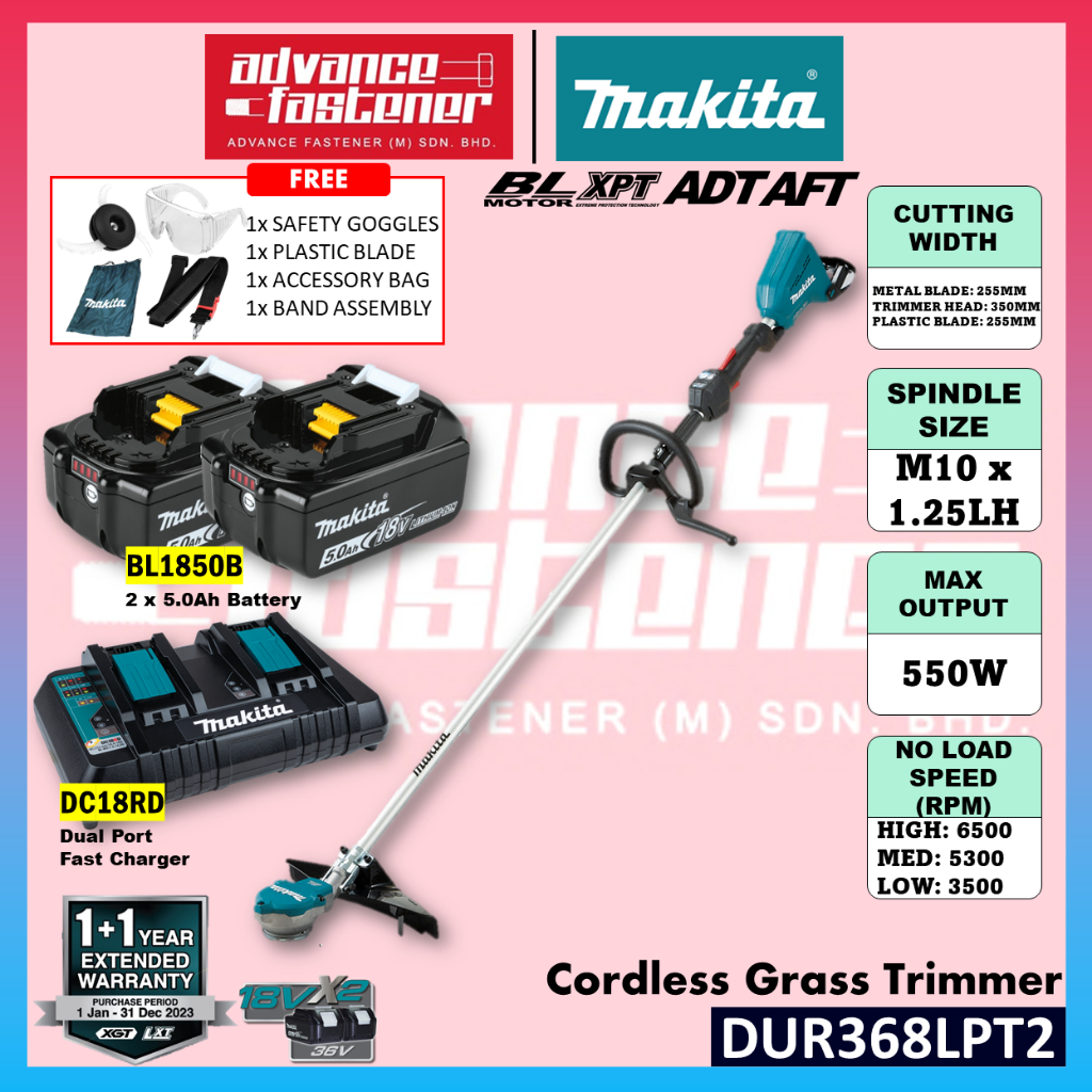 Makita DUR368LPT2/ DUR368LZ 18Vx2 Cordless Grass Trimmer | Shopee Malaysia