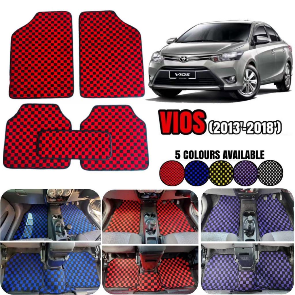 TOYOTA VIOS CARPET 5pcs(set) For Toyota Vios ( 2013-2018 ) Thai Style ...