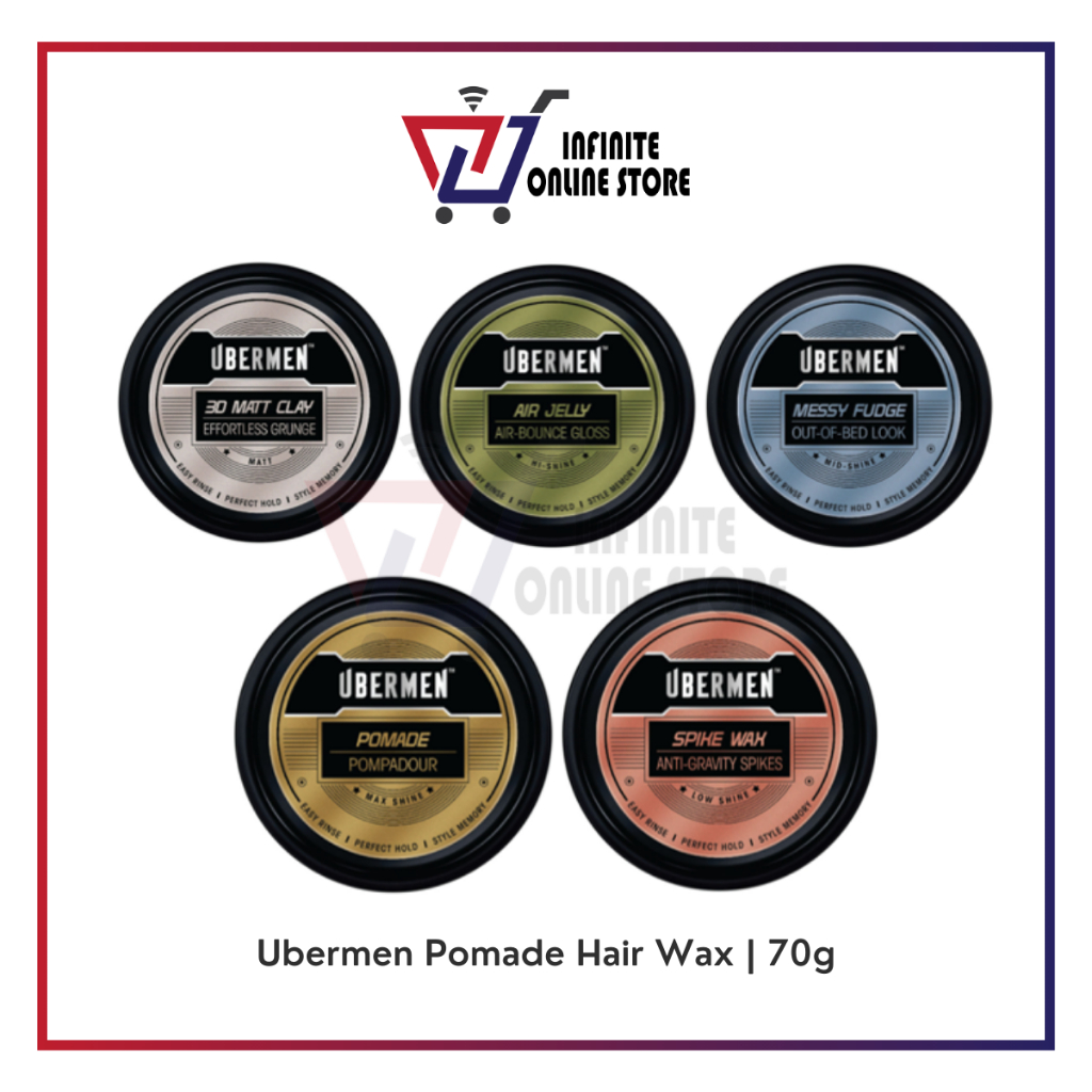 Ubermen Hair Pomade / Hair Wax (Messy Fudge / Air Jelly / Matt Clay ...