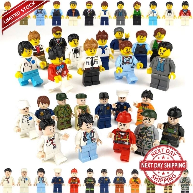 1pc Random Lego Mini Figures Characters Staff Worker Custom Resident ...