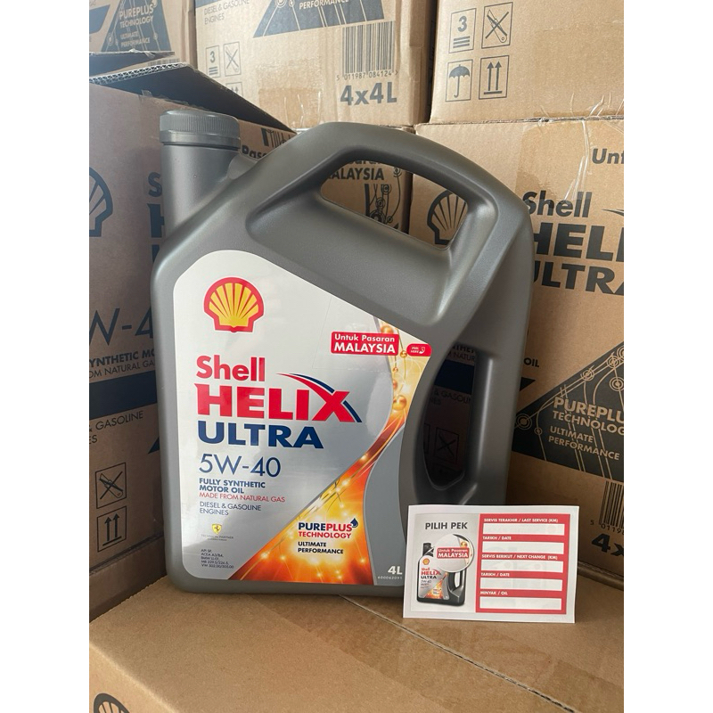 (Untuk Pasaran Malaysia) Shell Helix Ultra 5W40 SP Fully Synthetic Engine Oil (4L) 5W-40 ...