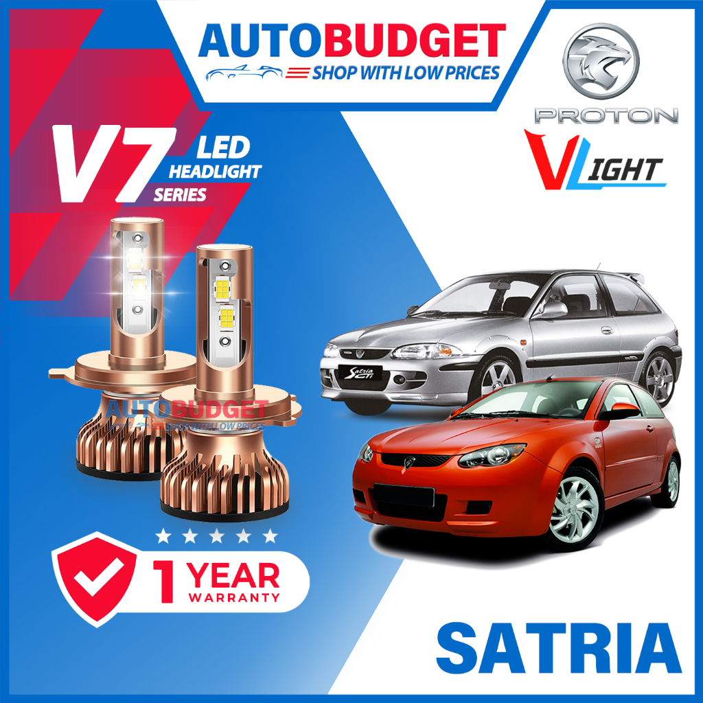 (2 Pcs) PROTON Satria Neo GTI V7 V6 VLight Premium LED Car Headlight H4 ...