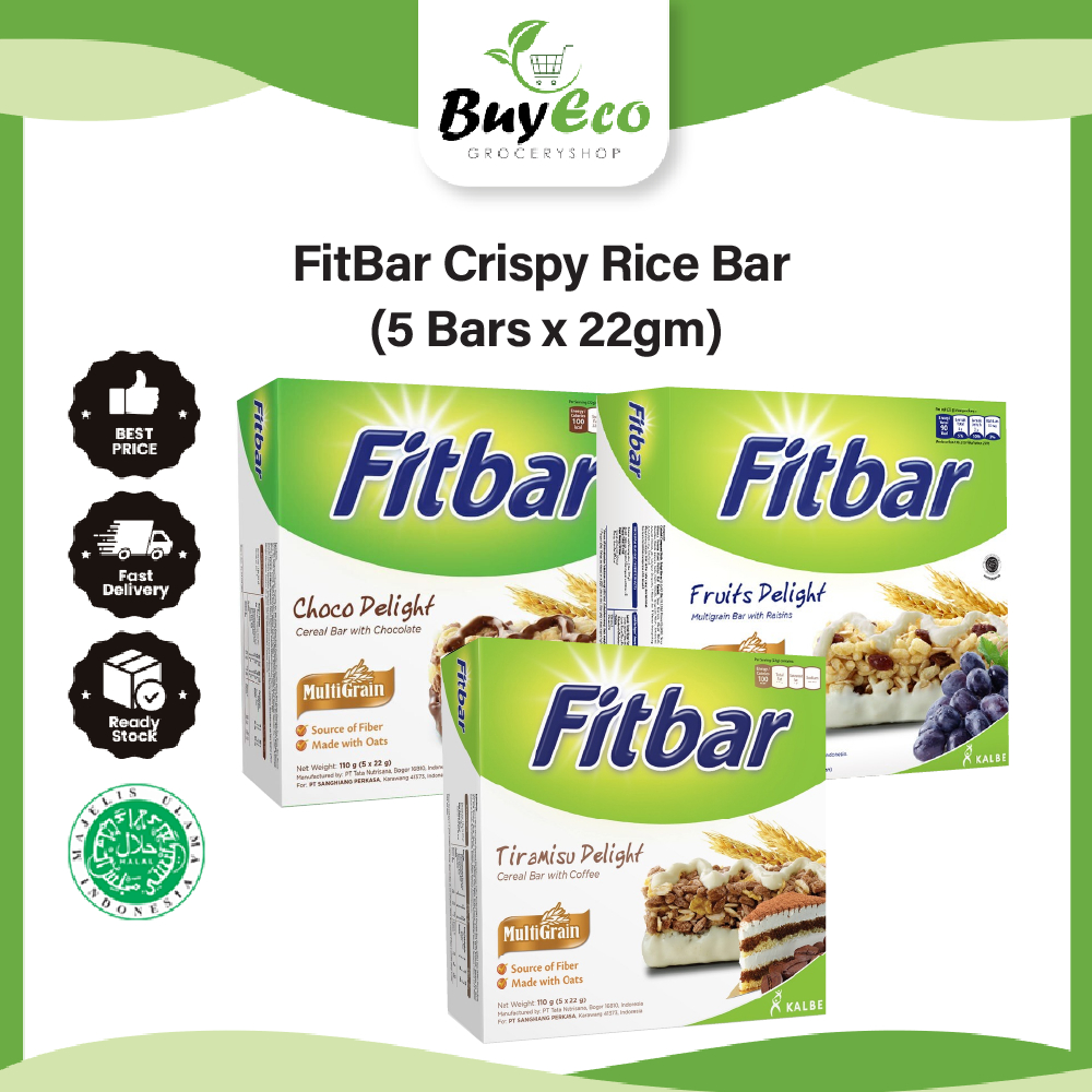 FitBar Crispy Rice Bar (5 Bars x 22gm) | Shopee Malaysia