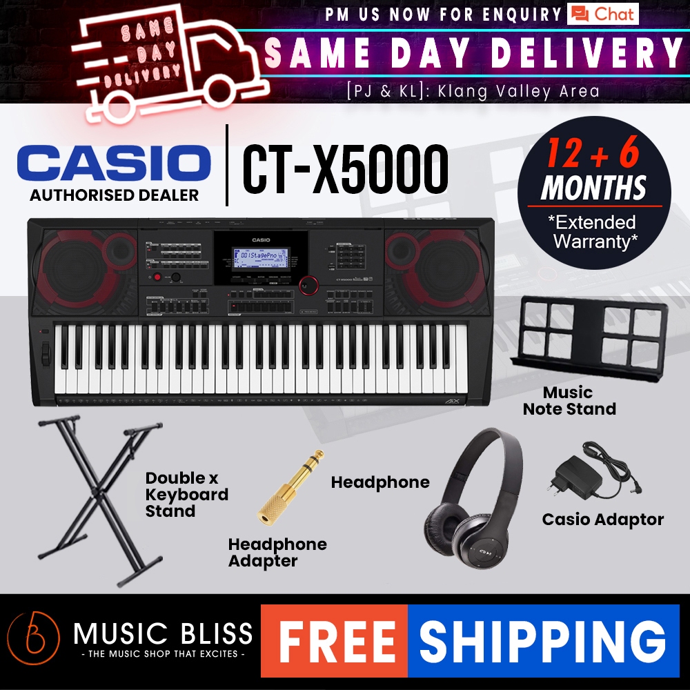 Casio CT-X5000 61-Keys Portable Keyboard with FREE Keyboard Stand and ...