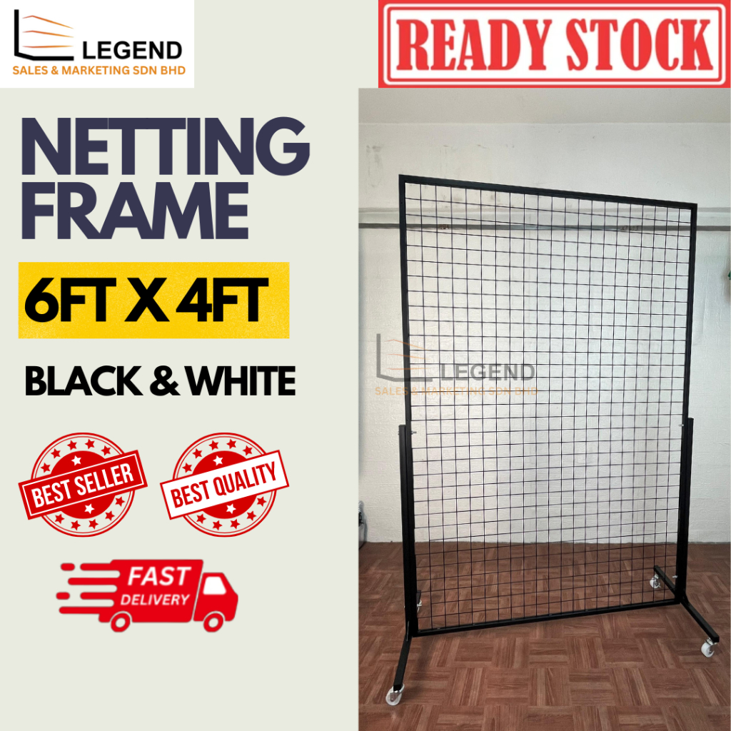 NETTING FRAME 6ft X 4ft WIRE MASH NETTING DISPLAY /WALL NETTING ...