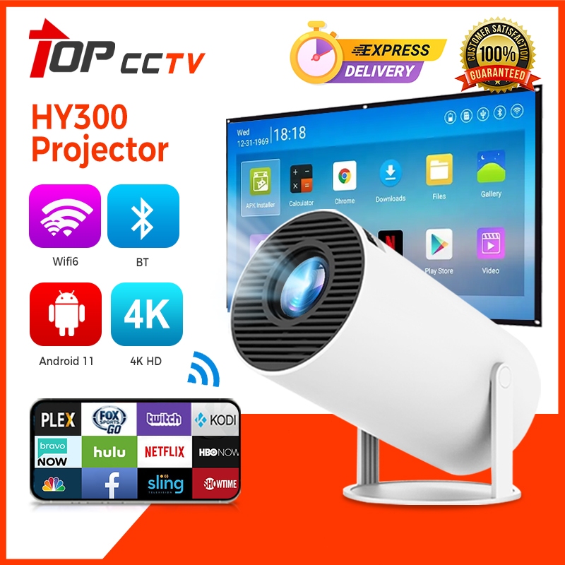 HY300 PRO Projector 4K Android 11 Mini Portable 5G for SAMSUNG Apple ...