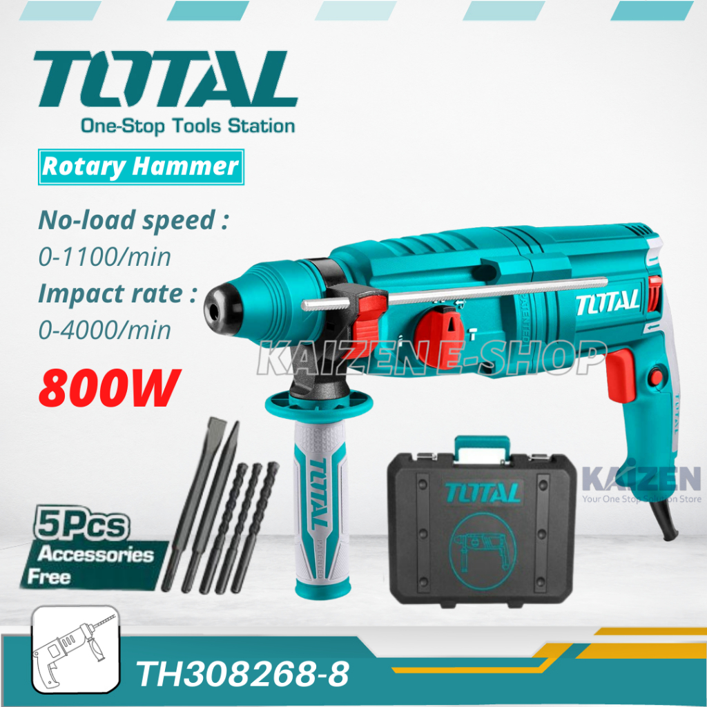TOTAL TH306236-8 (650W) / TH308268-8 (800W) 3 IN 1 Rotary Hammer ...