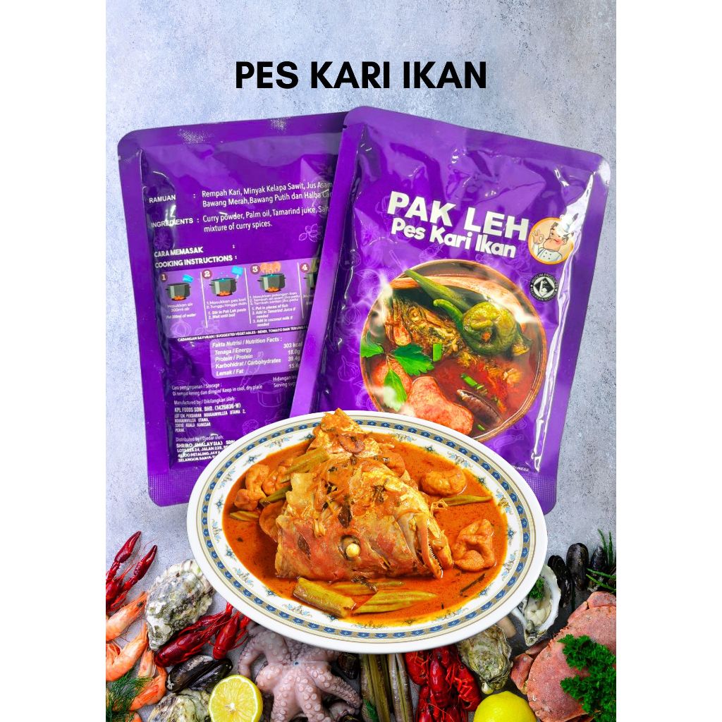 Pes Masakan Kari Ikan Pak Leh, Pes Kari Pedas, Ikan, 200gram, Tahan 2 ...
