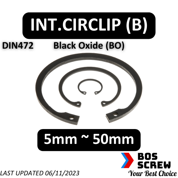 Internal Circlip (B type) 5mm ~ 50mm (Black Oxide) DIN472 | Shopee Malaysia