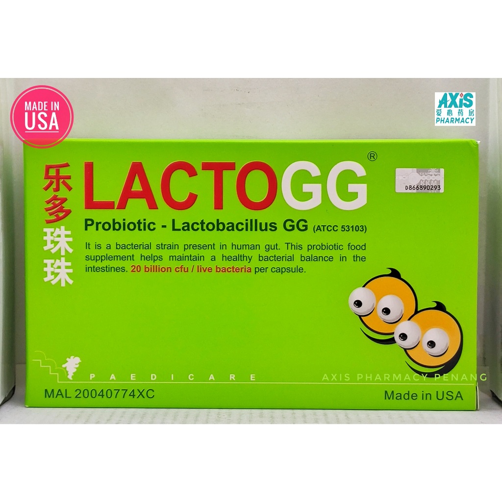 LACTOGG PROBIOTIC - LACTOBACILLUS GG (ATCC 53103) 30's Capsule (Exp 19 ...