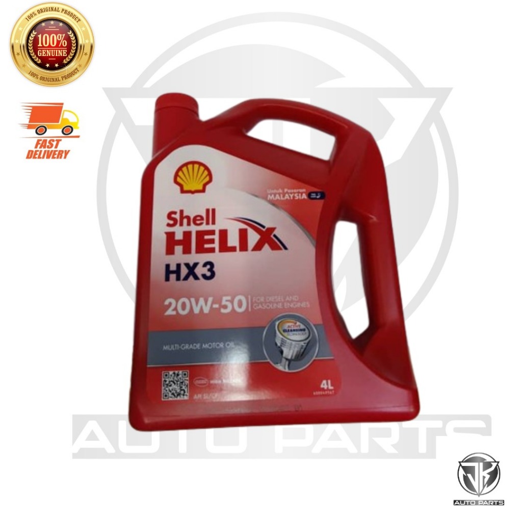 SHELL HELIX HX3 20W50 ENGINE OIL (4LITERS) | Shopee Malaysia
