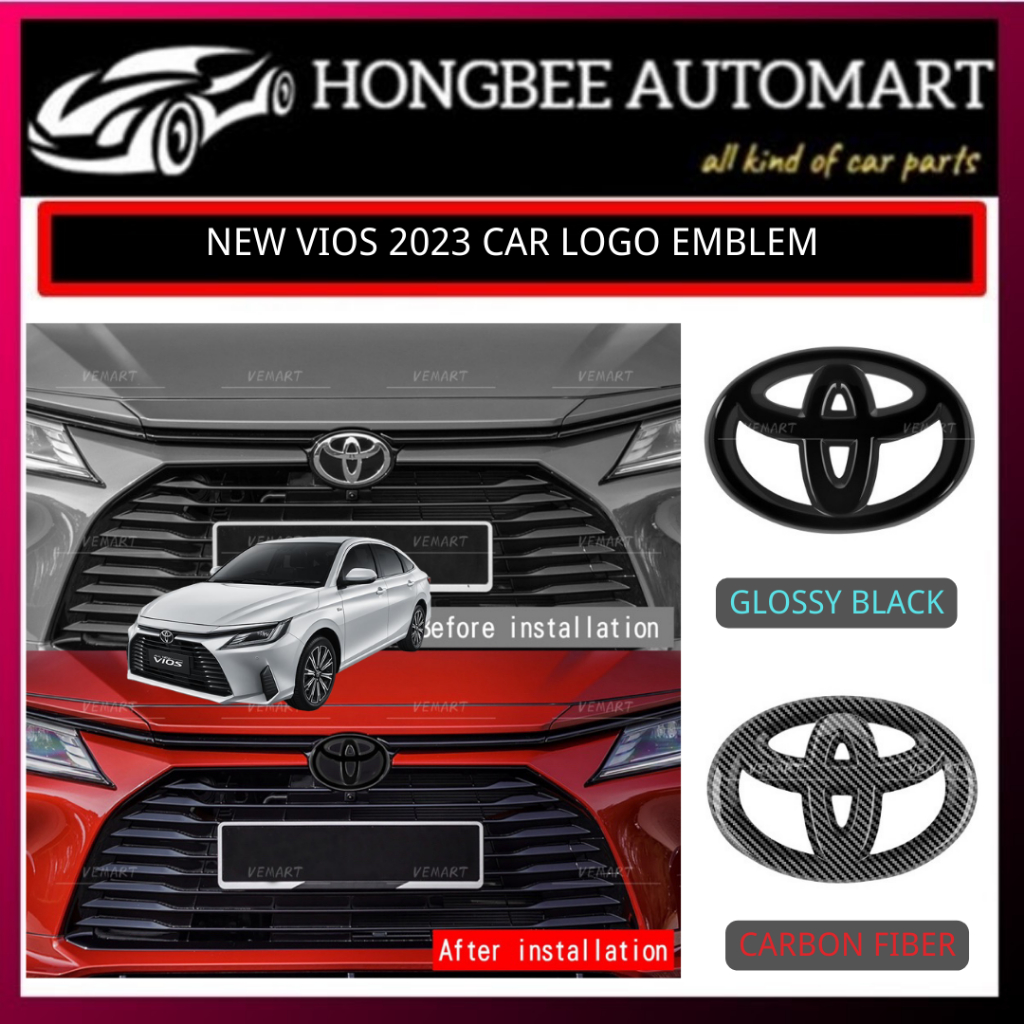 TOYOTA VIOS 2023 CAR LOGO / FRONT LOGO EMBLEM/ REAR LOGO EMBLEM/ GLOSSY ...