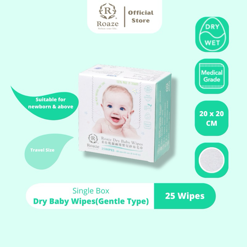 Roaze Dry Baby Wipes (Gentle) 25pc | Shopee Malaysia
