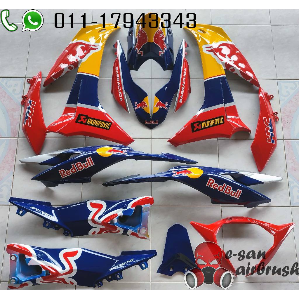 Coverset RSX airbrush Red Bull + FREE BUBBLE WRAP untuk POS LEBIH ...