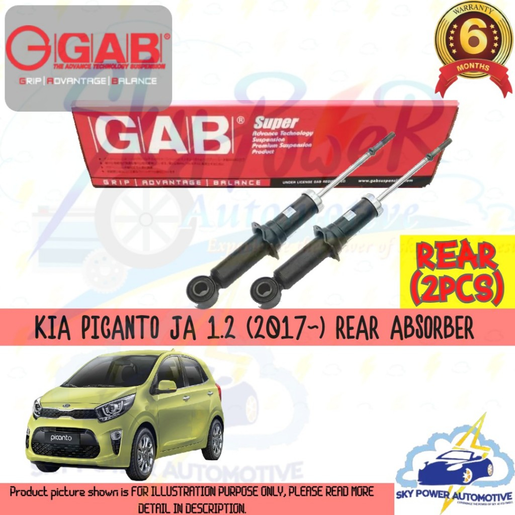 KIA PICANTO JA 1.2 (2017~) GAB SUPER GAS SHOCK ABSORBER REAR 2PCS ...