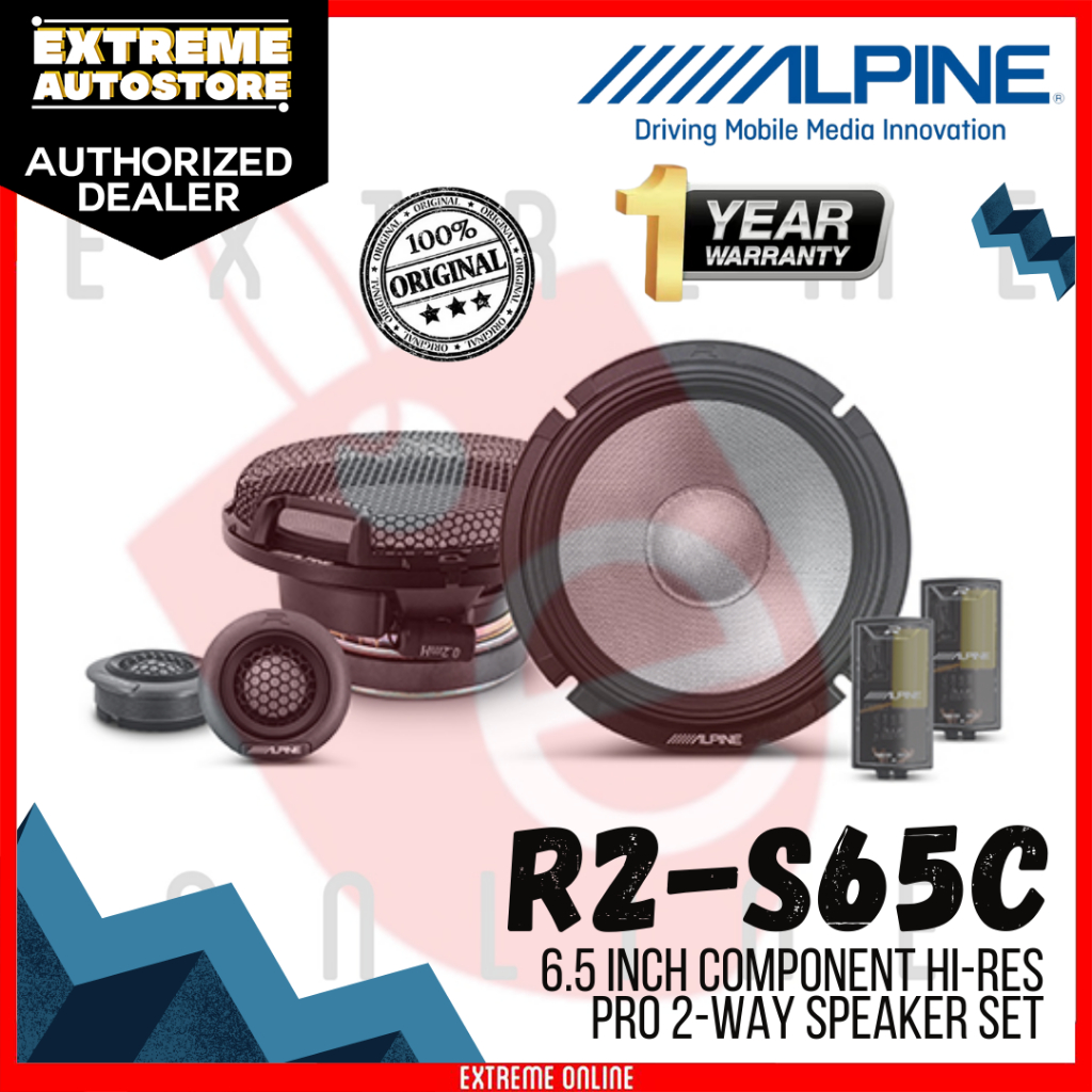 Alpine R2-S65C Next-Generation R-Series 6-1/2" 2-way component speaker ...