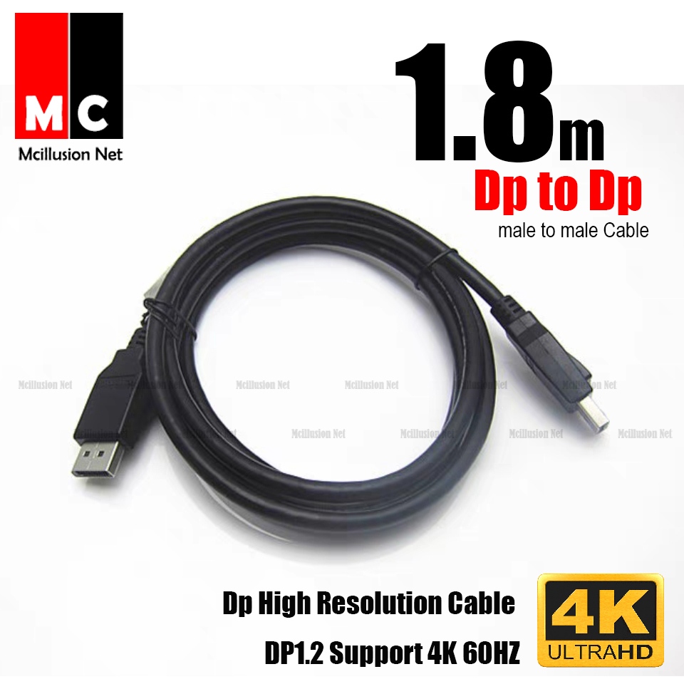 Original 1.8m Dp High Resolution Cable male to male DP1.2 Support 4K ...