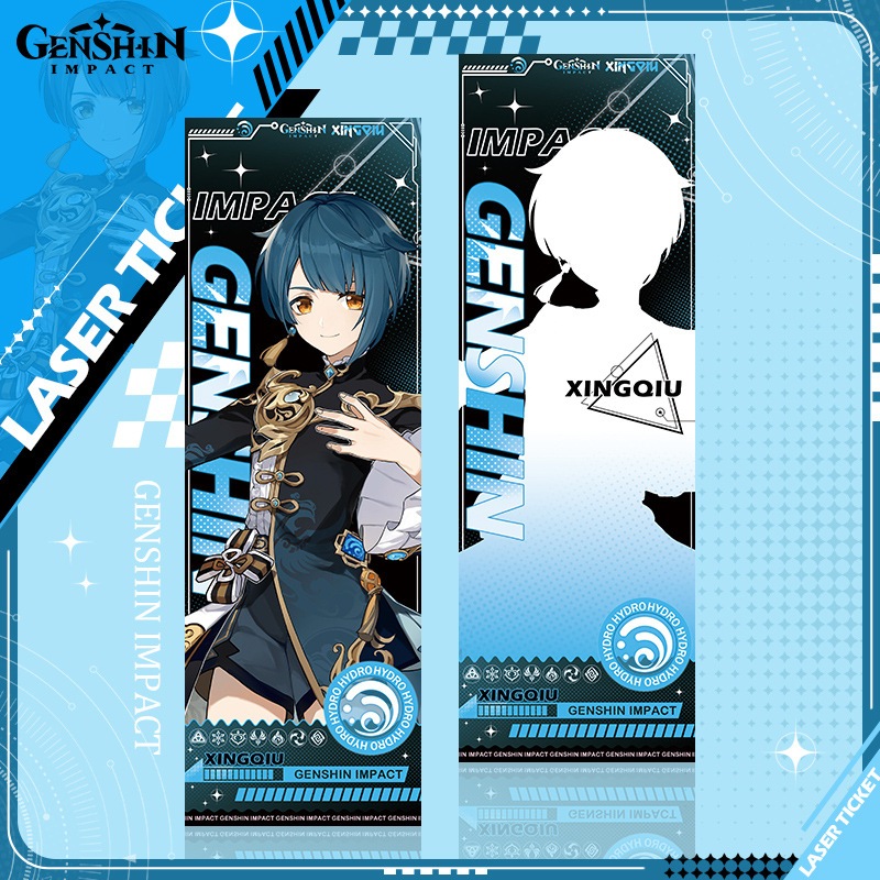 READY STOCK Genshin Impact Bookmark Characters Double Sided Laser ...