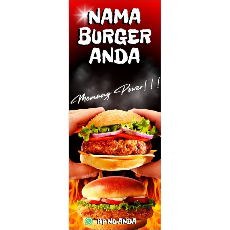 bunting banner burger 2 kaki x 5 kaki niaga cantik murah cepat siap ...
