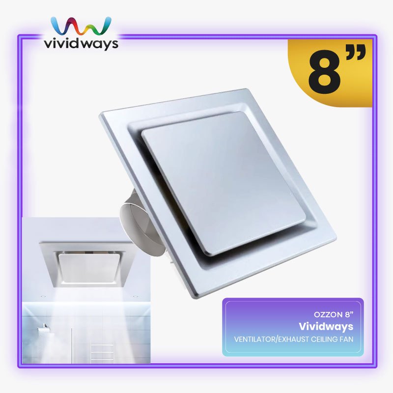 K2 VIVIDWAYS VENTILATOR FAN OZZON 8 INCH (exhaust ceiling fan) | Shopee ...