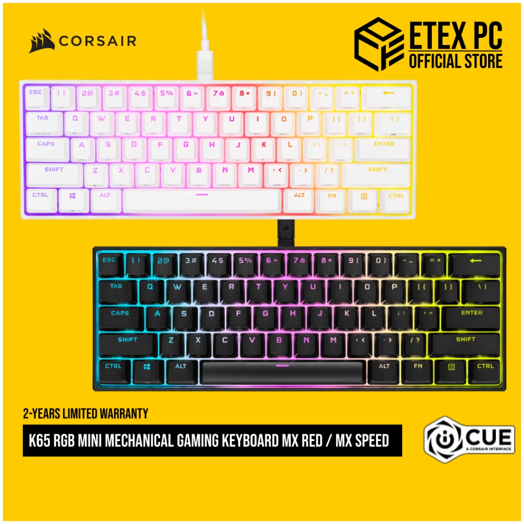 CORSAIR K65 RGB MINI 60% Mechanical Gaming Keyboard - CHERRY MX RED ...