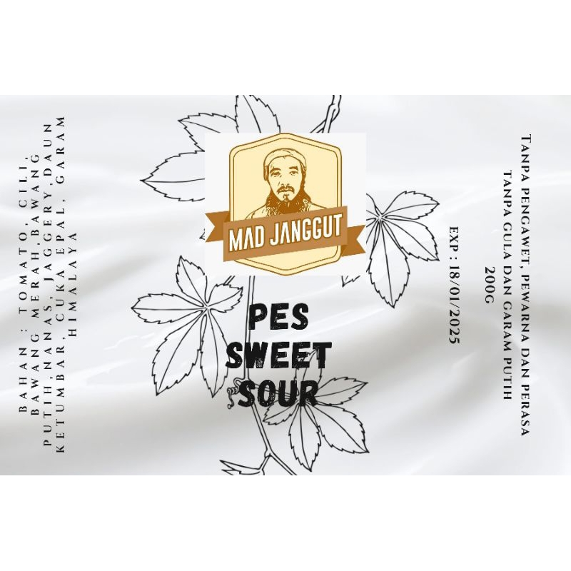 Pes Sweet Sour/Tiga Rasa/Masam Manis 200g Tanpa MSG, Sos, Pengawet ...