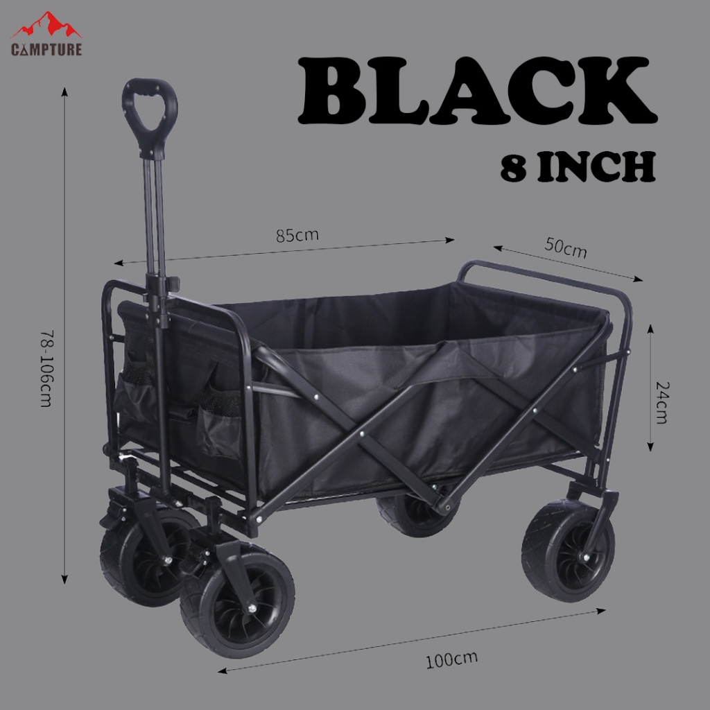 【CAMPTURE】Wagon Trolley Foldable Camping Wagon Portable Heavy Duty ...