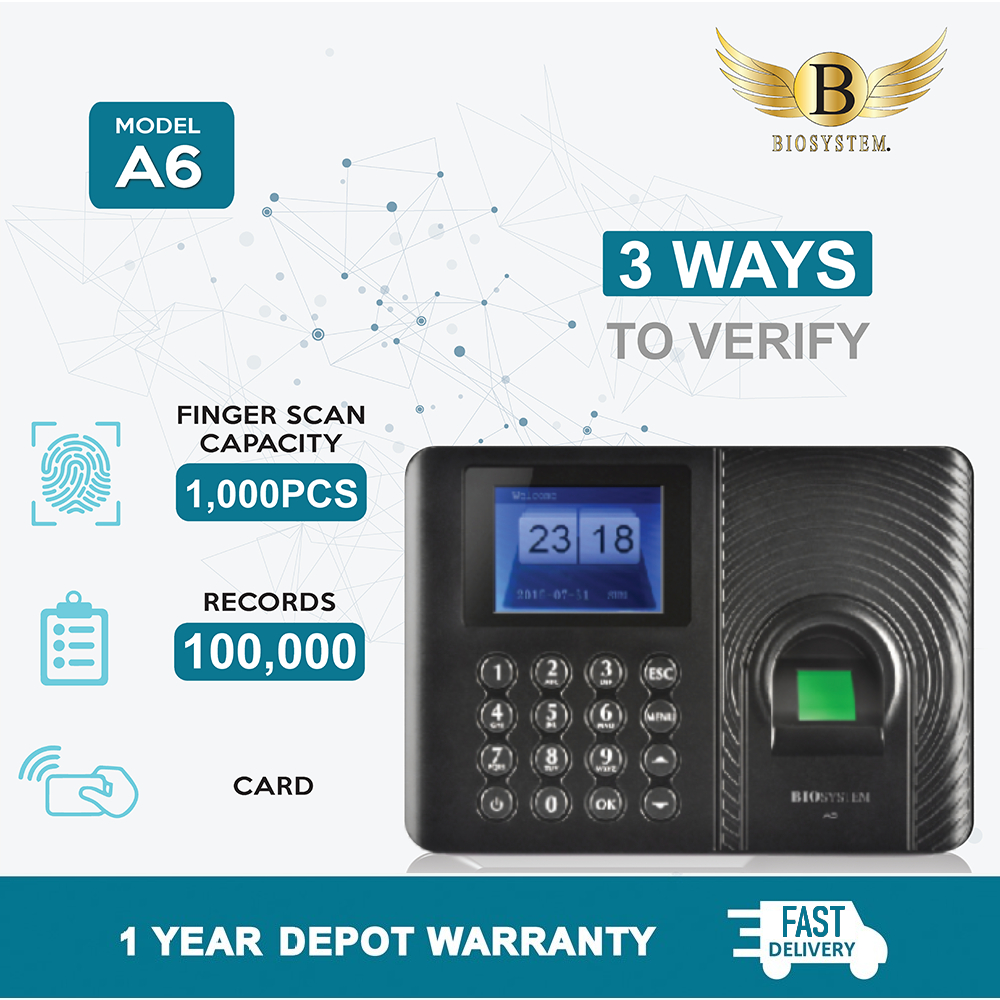 Time Attendance Biosystem A6 Fingerprint | Access Card | Password | Shopee Malaysia