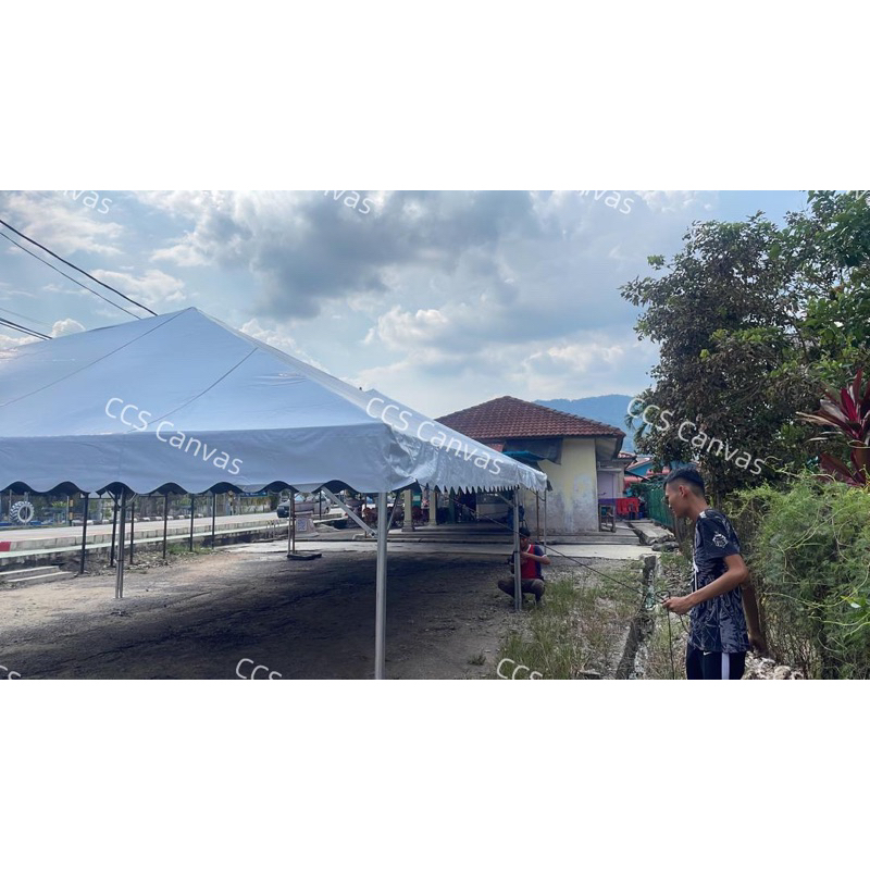 Canvas Only 20 ' x 20' Pyramid Canopy Tent White Silver PVC Tarpaulin ...