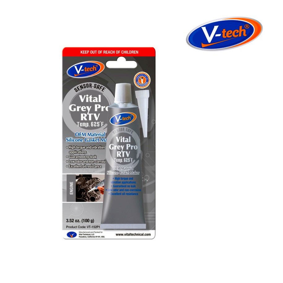 [V-Tech] VT-152P Vital Grey Pro RTV Silicone Gasket Maker Gum (85g) | Shopee Malaysia